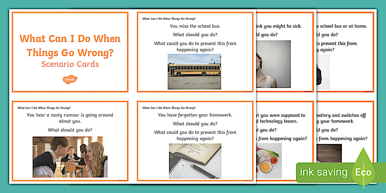 What Can I Do When Things Go Wrong? Scenario Cards - Twinkl