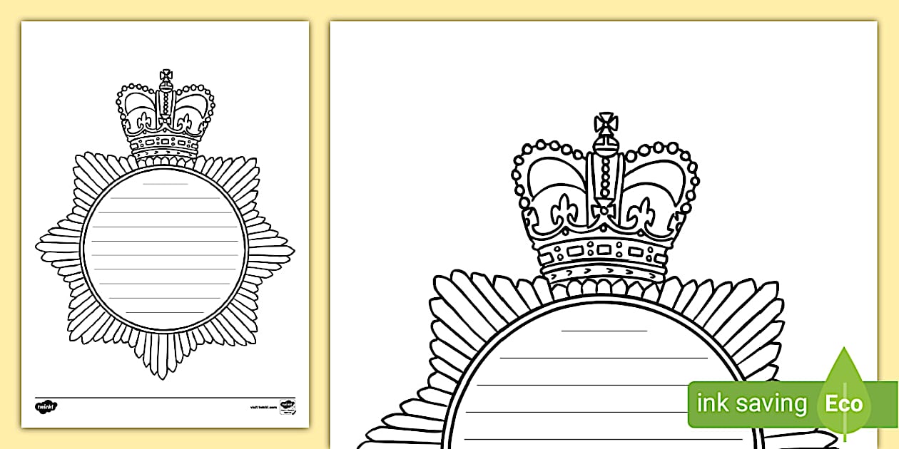 Police Badge Writing Template (Teacher-Made) - Twinkl