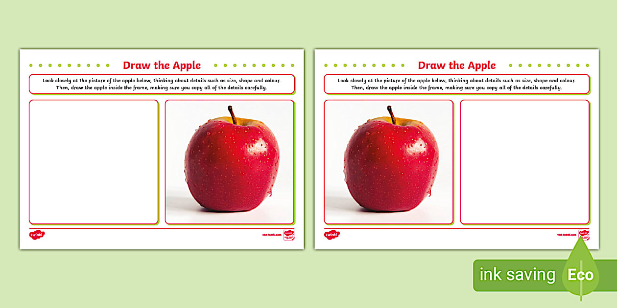 Draw the Apple Art Activity,apple (Teacher-Made) - Twinkl