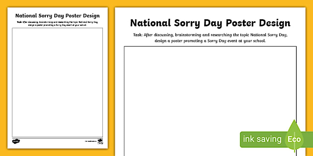 Sorry Day Poster Design Worksheet - Primary Resources