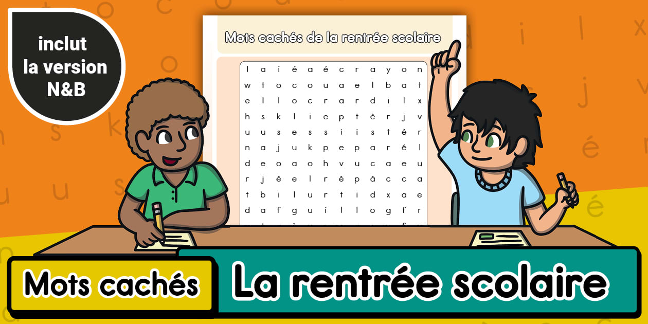Word Search - Back to school Grade 2 French
