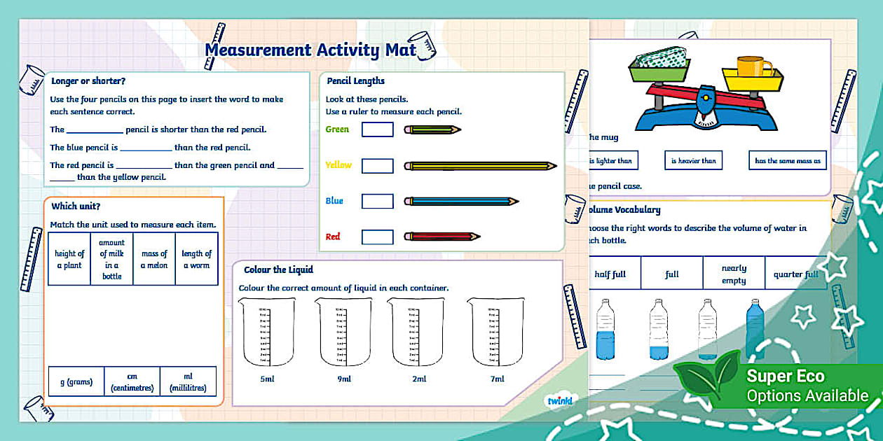Measurement Activity Mat (Ages 5 - 6) (teacher made)