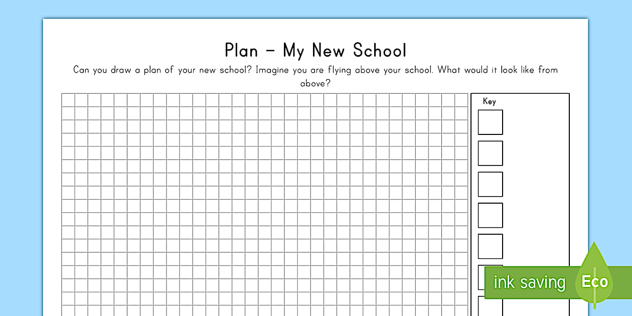 Plan of My School Map Worksheet (teacher made) - Twinkl