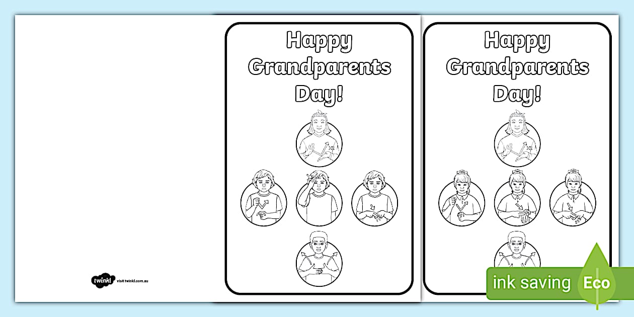 Auslan Grandparents day cards (teacher made) - Twinkl