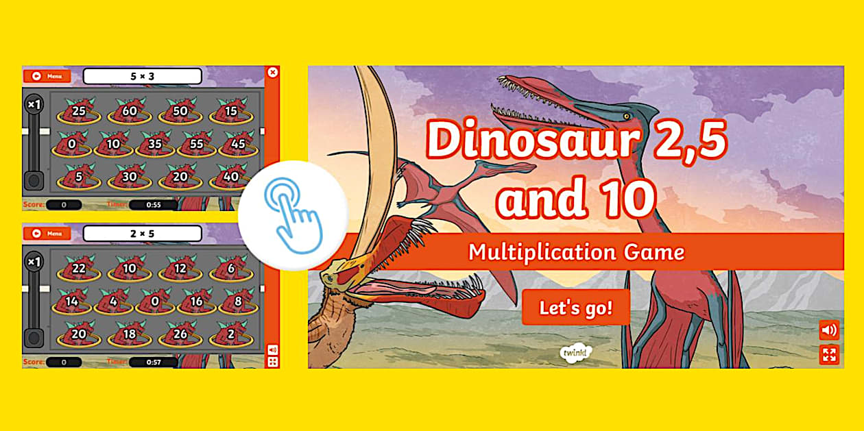 Dinosaur 2,5 and 10 Multiplication Game (teacher made)