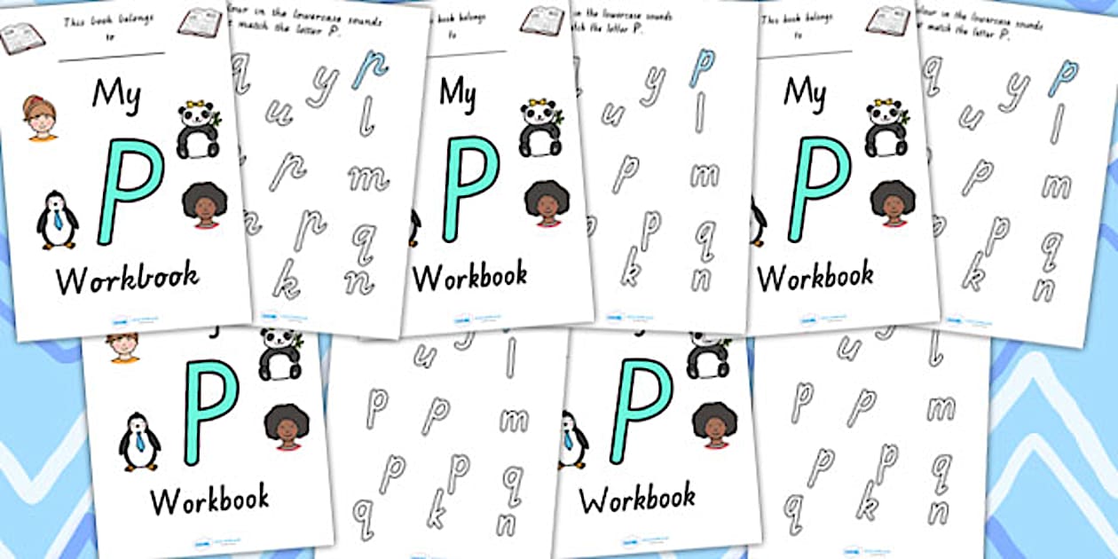 Black and White My Workbook P Uppercase (teacher made)