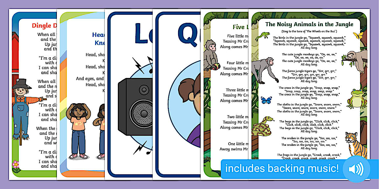 Loud and Quiet Concept Songs and Rhymes Resource Pack