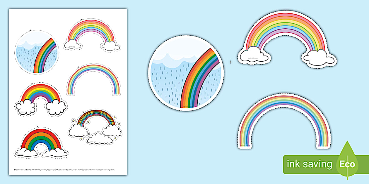 Small Rainbow Cut-Outs (teacher made) - Twinkl