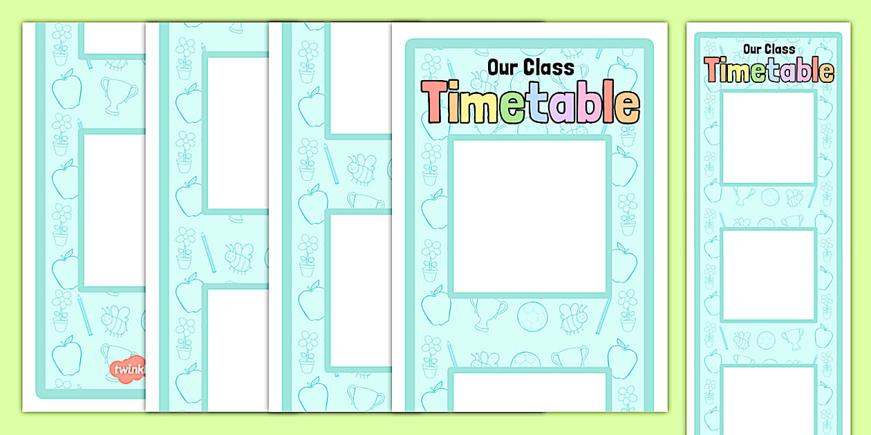 Vertical Visual Timetable Display Neutral Colours - Twinkl