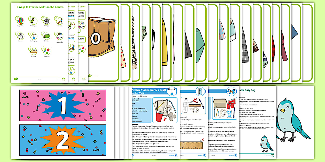 10 Ways to Practise Maths in the Garden Early Years Parents Activity Pack