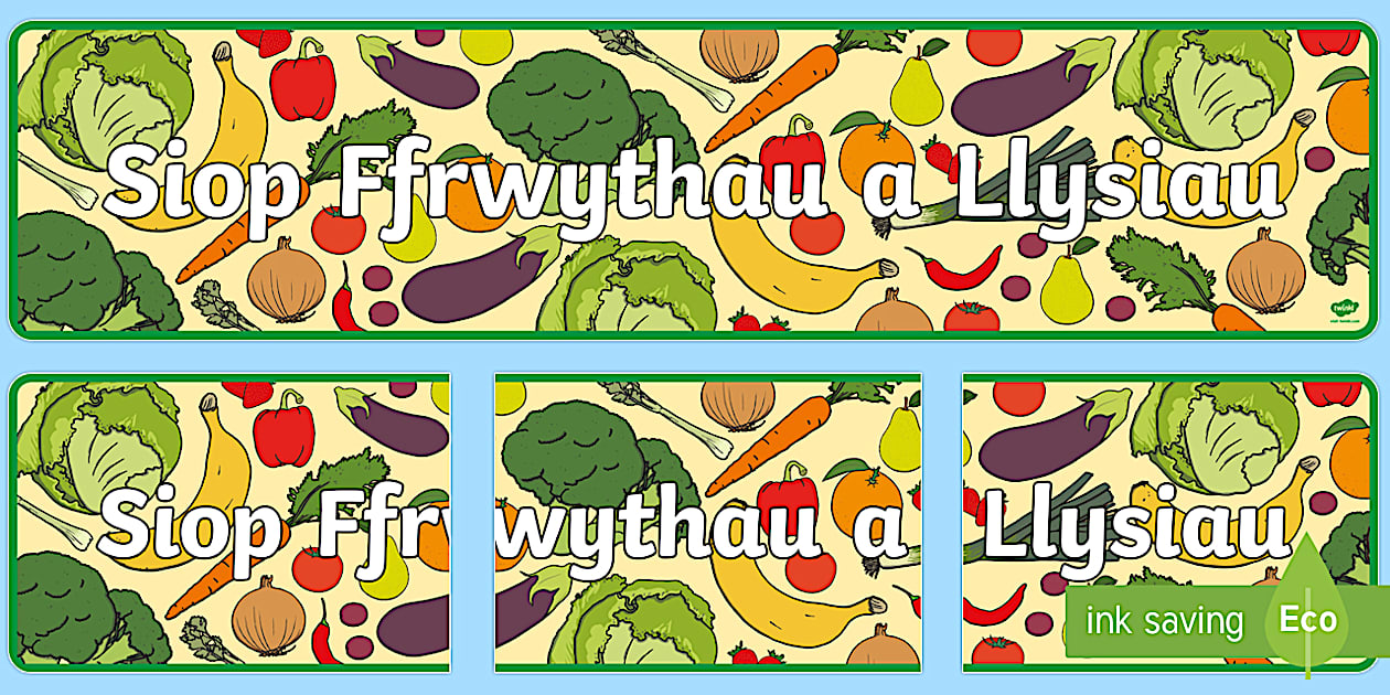 Baner Chwarae Rôl Siop Ffrwythau a Llysiau (teacher made)