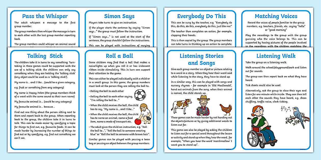Speaking and Listening Games KS1 | Listening Game Resources