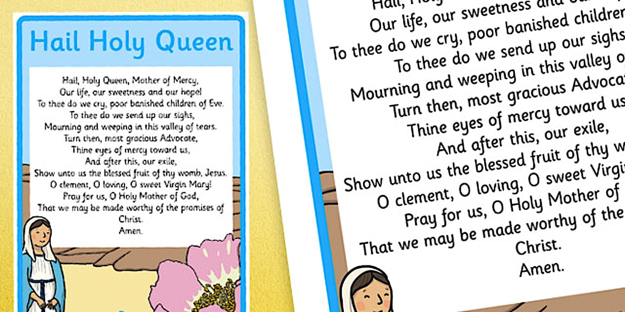 Editable Hail Holy Queen A4 Display Poster (teacher made)