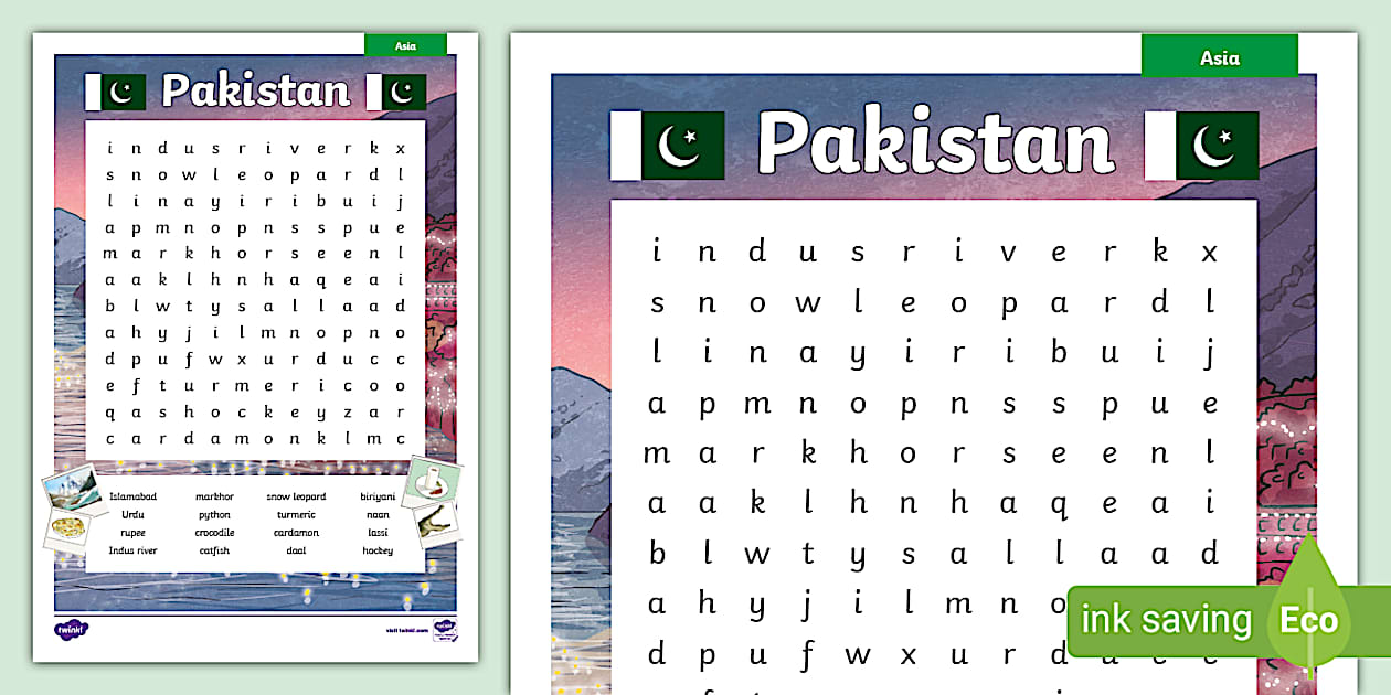 KS2 Pakistan Word Search (teacher made) - Twinkl