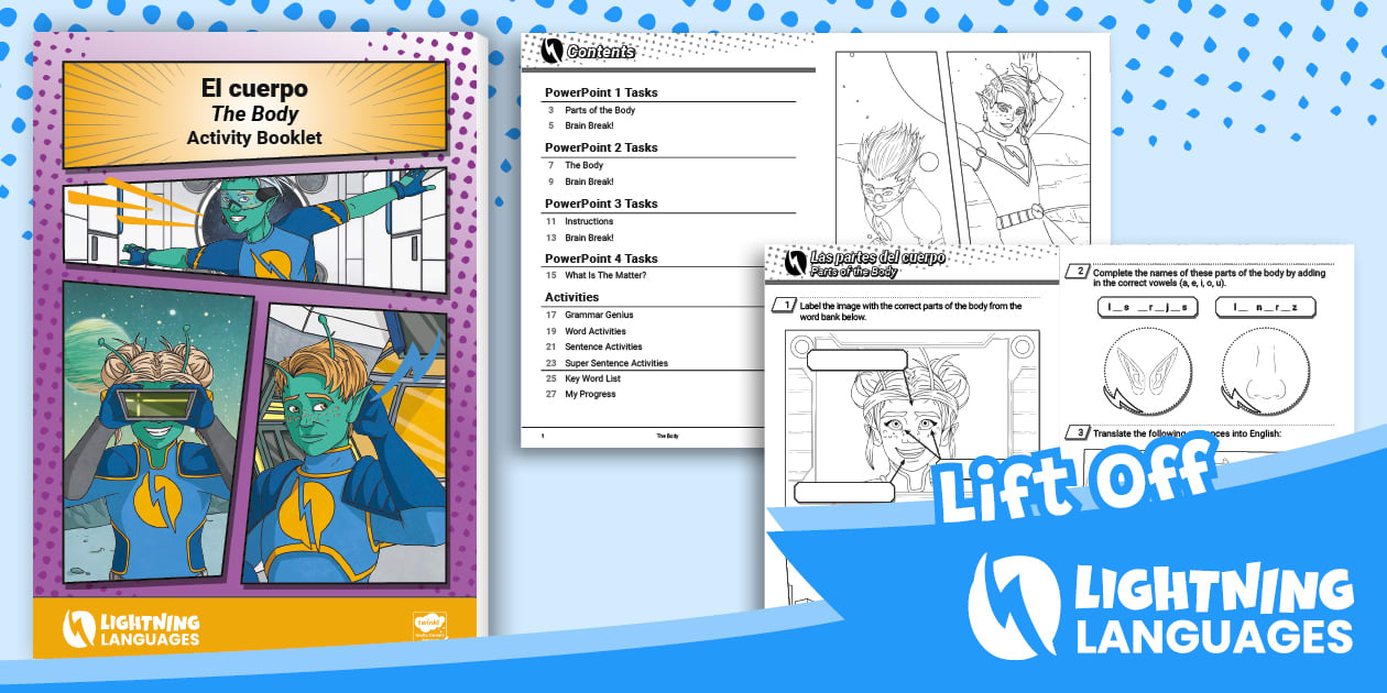 👉 Lightning Languages | Spanish The Body Activity Booklet - Twinkl
