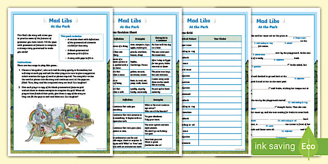 Mad Libs Printable Game (teacher made) - Twinkl