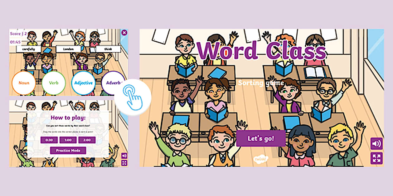 KS1 Word Classes Interactive Sorting Activity - Fun SPaG Game