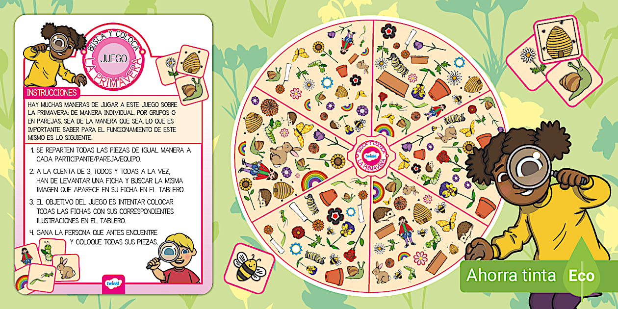Juego: Busca y coloca - La primavera (Teacher-Made) - Twinkl