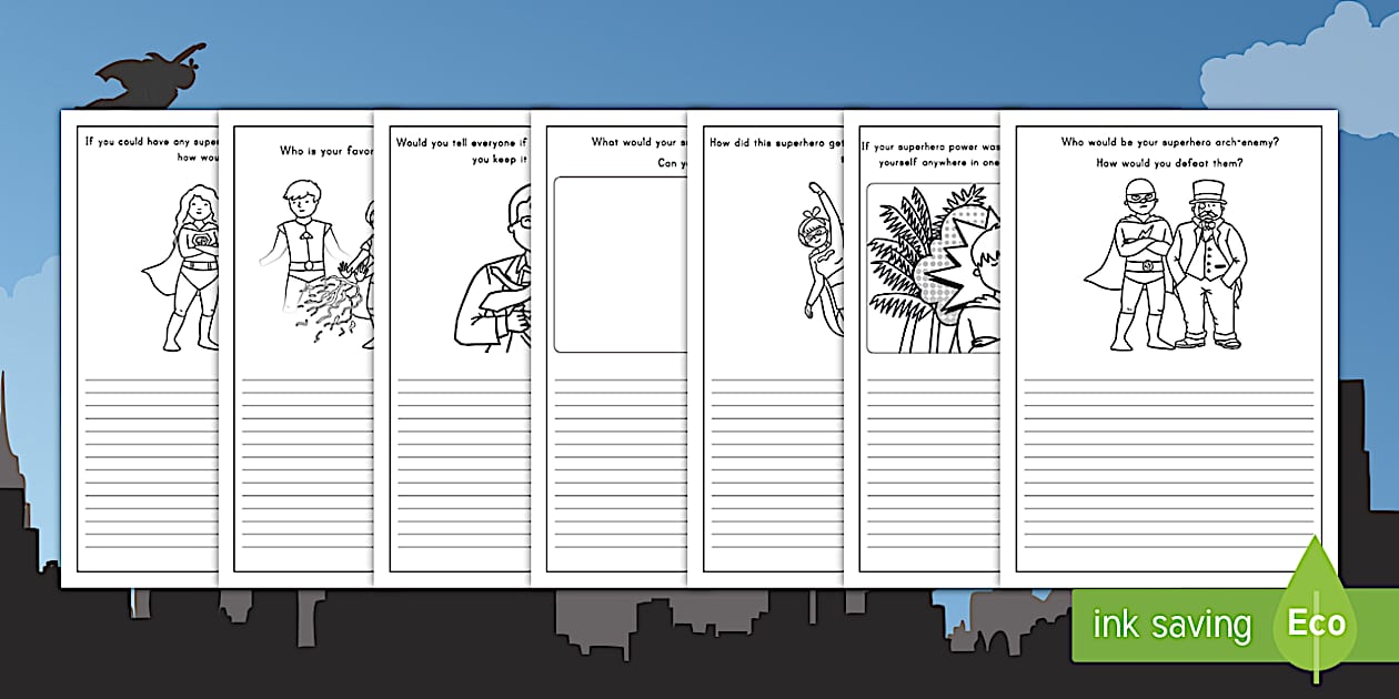 Superhero Writing Prompts - Twinkl