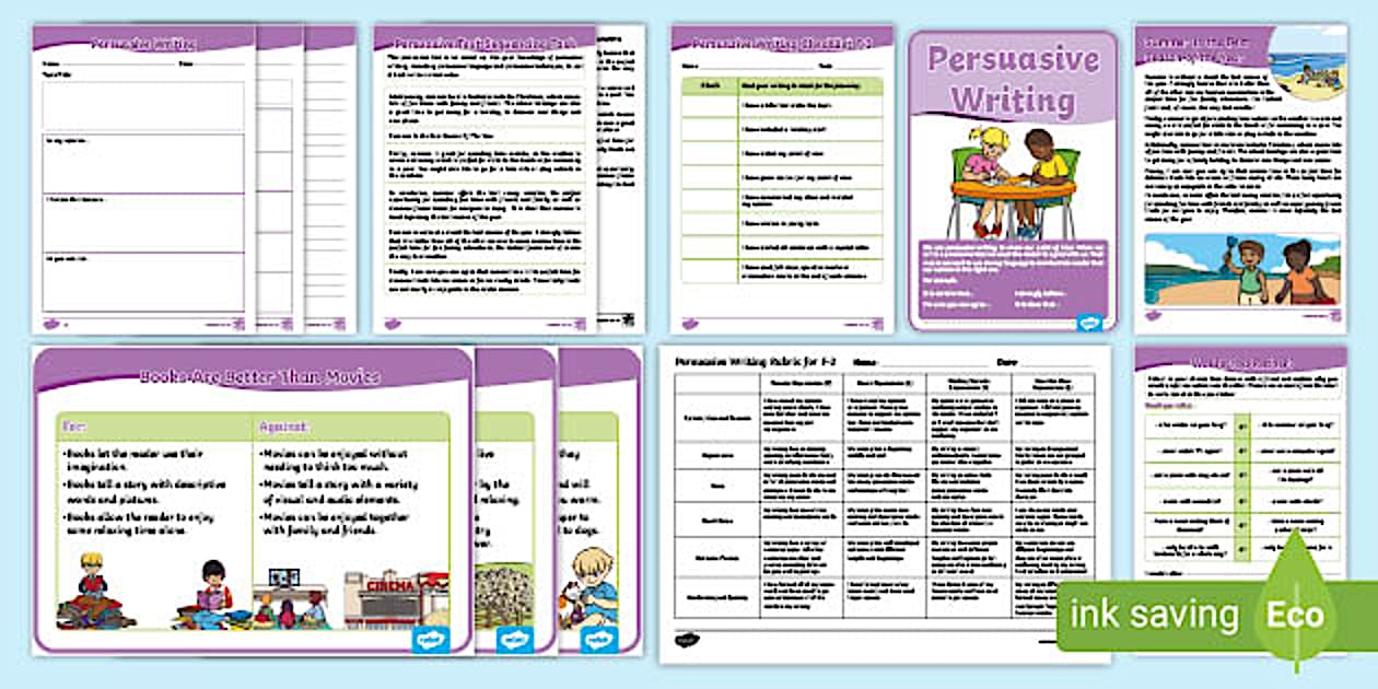 Persuasive Writing Resource and Activity Pack for Years F-2