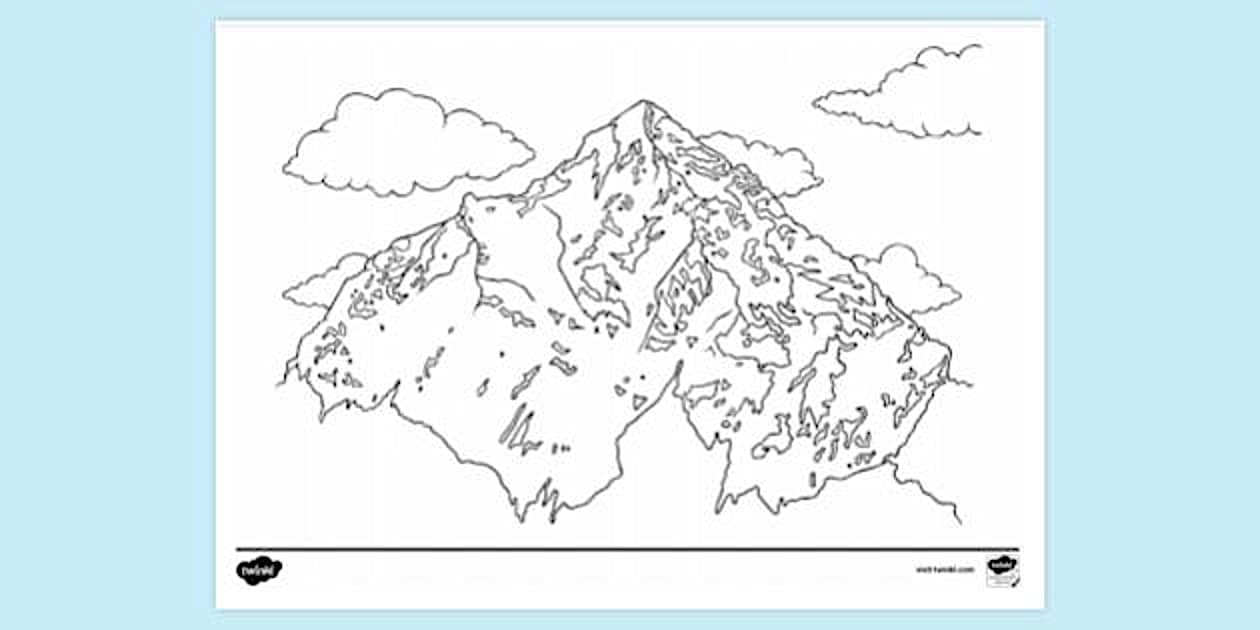 Mountains Colouring Sheet | Twinkl Resources (teacher made)