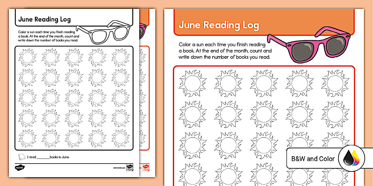 June Reading Log (Hecho por educadores) - Twinkl