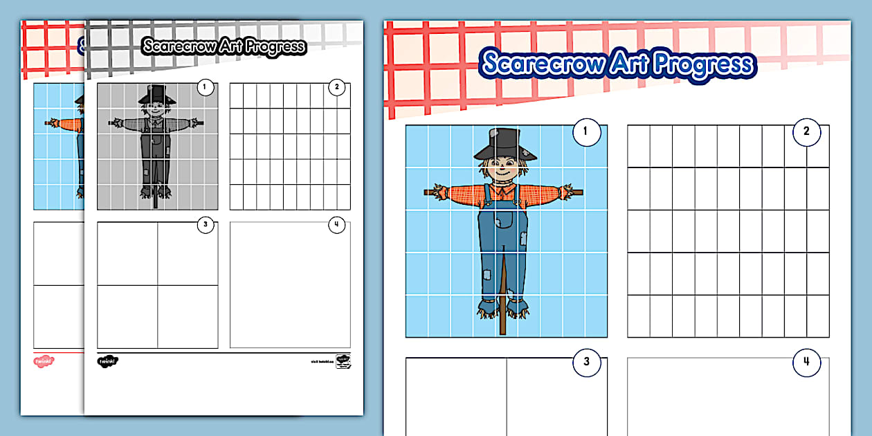 Scarecrow Art Progress Template (teacher made) - Twinkl
