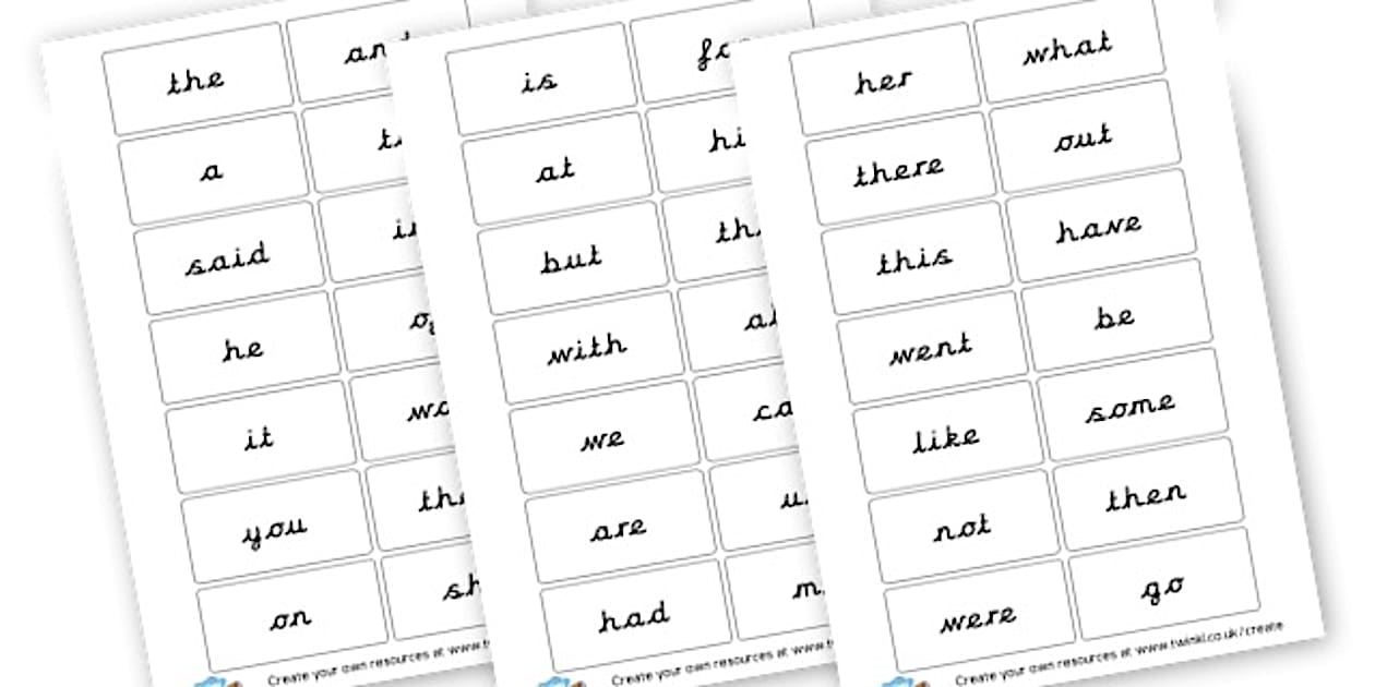 100 HFW cards pre cursive - display lettering (teacher made)