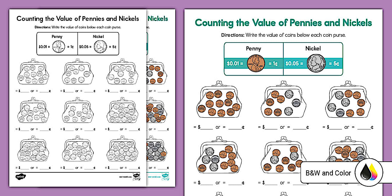 Counting Pennies and Nickels | Financial Month | Twinkl USA