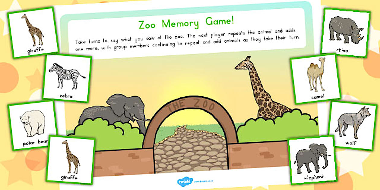 Editable Zoo Memory Game (teacher made) - Twinkl