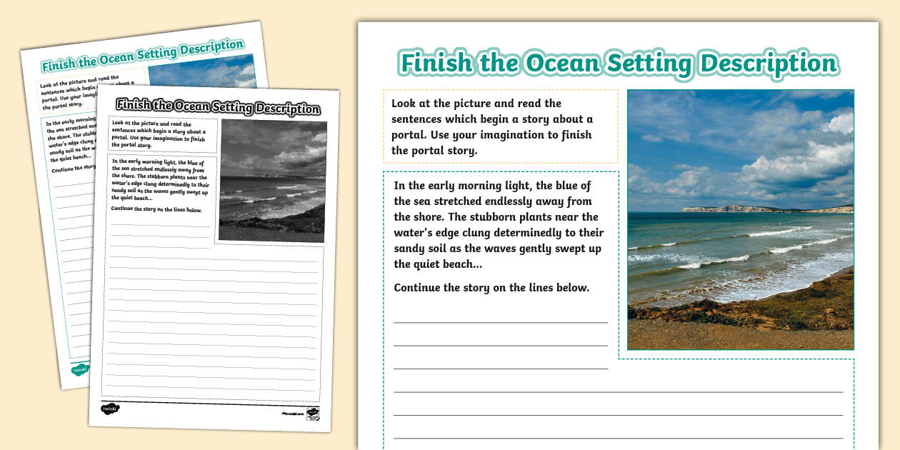 Finish the Ocean Setting Description Writing Template