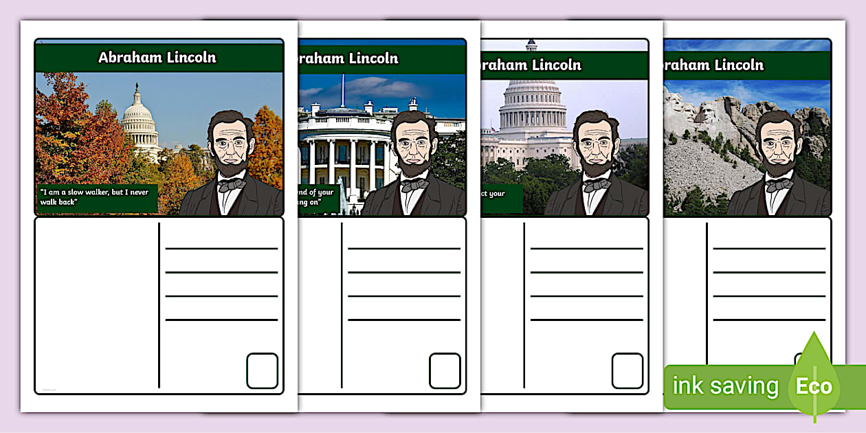 Abraham Lincoln Postcards | Historical Figures | Twinkl KS1