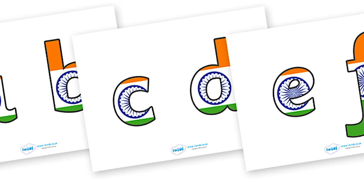 India Flag Display Lettering (Lowercase) (Teacher-Made)
