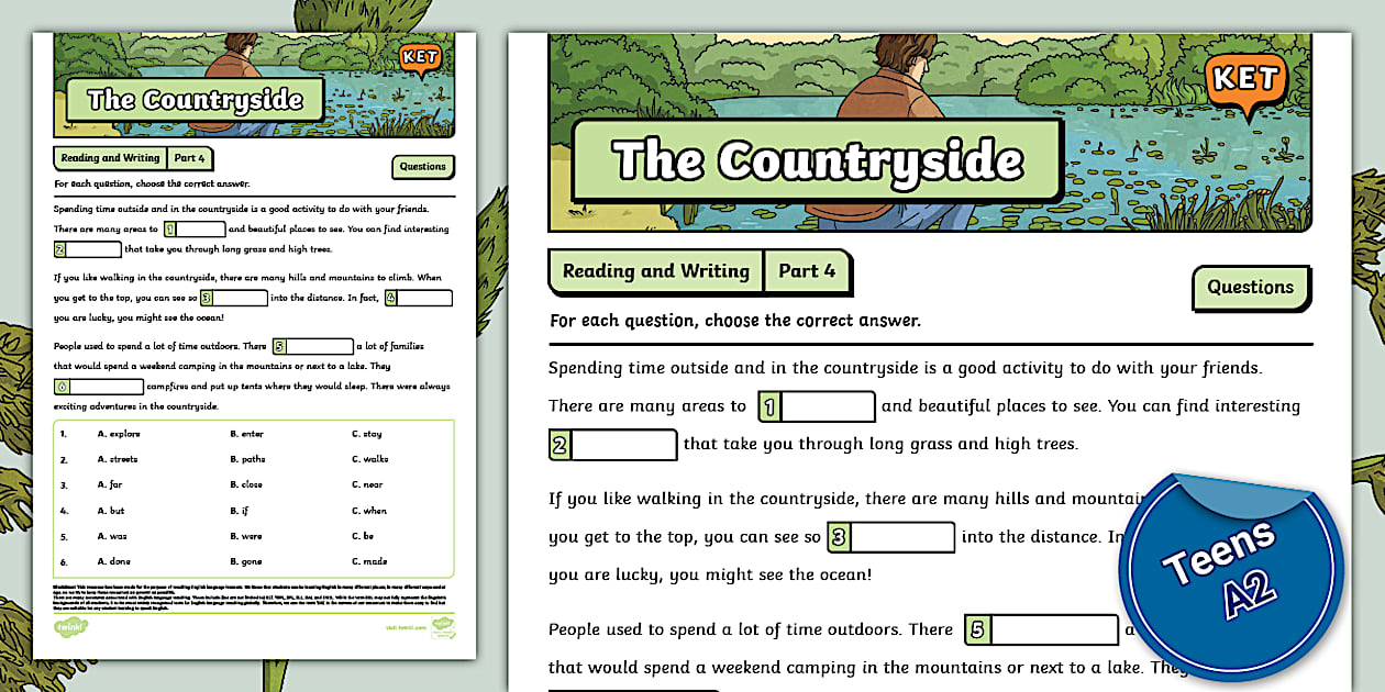 A2 Key (KET) - Reading and Writing Part 4 (The Countryside)