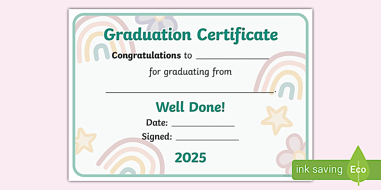 Editable Graduation Certificate (Teacher-Made) - Twinkl