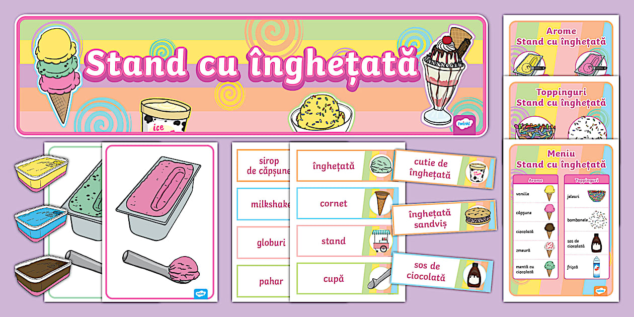 Stand cu înghețată: Joc de rol – Pachet cu resurse