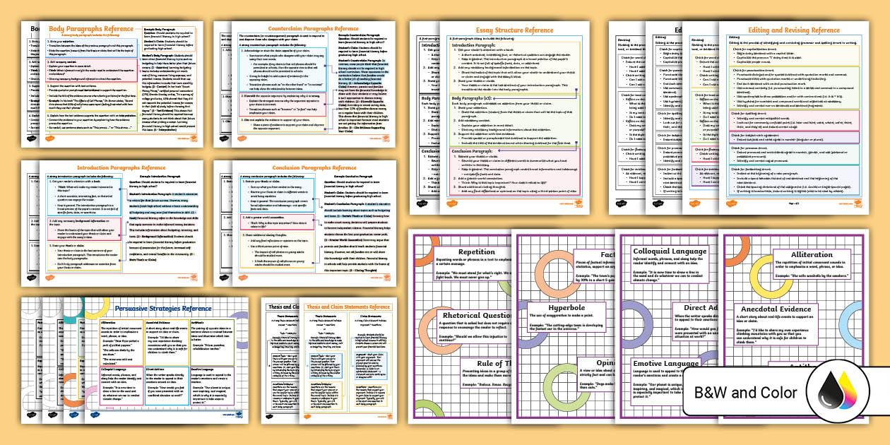 Sixth Grade Writing Reference Sheets Pack (teacher made)