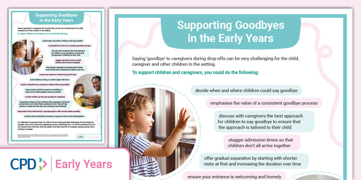 Supporting Goodbyes in the Early Years (Poster) | Transition