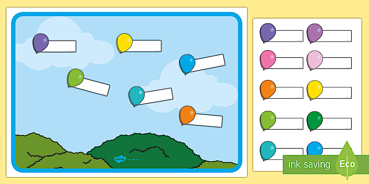 Balloon-Themed Self-Registration Display Pack (teacher made)