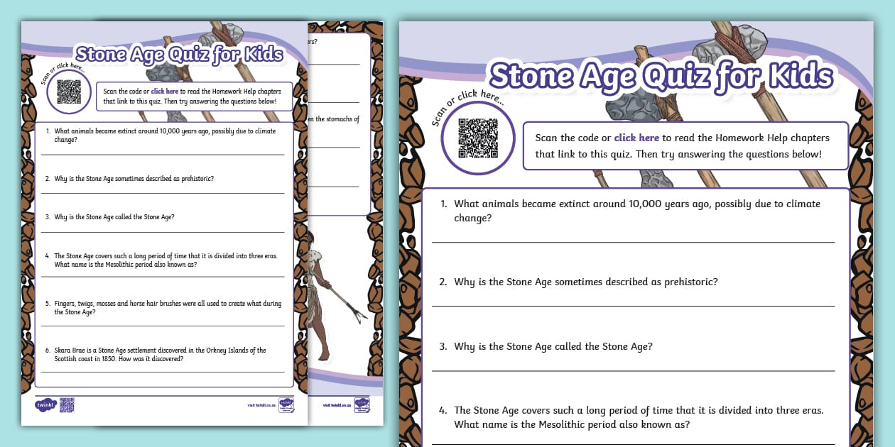 Stone Age Quiz (teacher made) - Twinkl