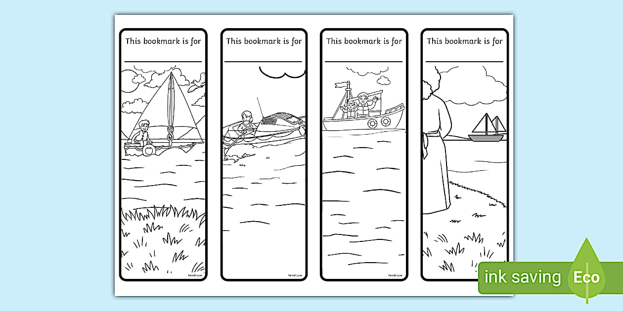 Spectacular Sailboat Bookmarks to Colour | Twinkl | KS1