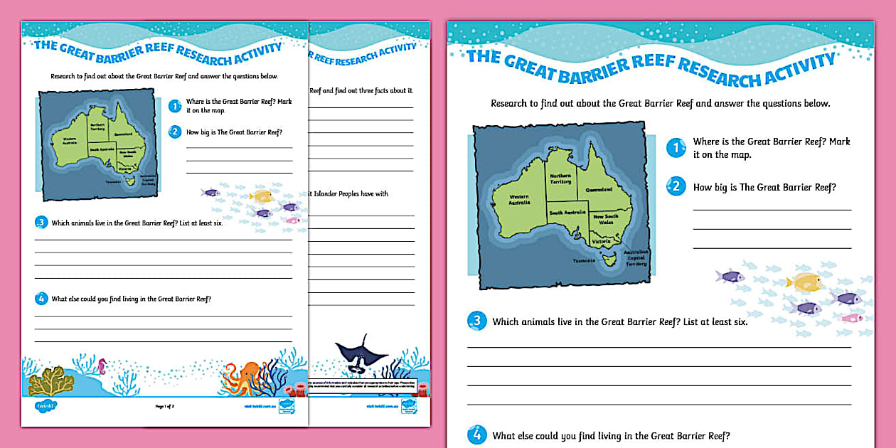 The Great Barrier Reef Research Activity - Twinkl