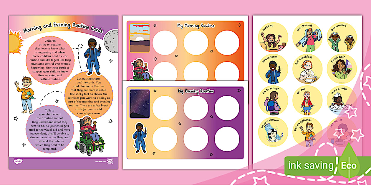Morning and Evening Routine Cards (teacher made) - Twinkl