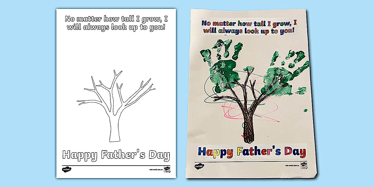 Father's Day Tree Handprint (Teacher-Made) - Twinkl