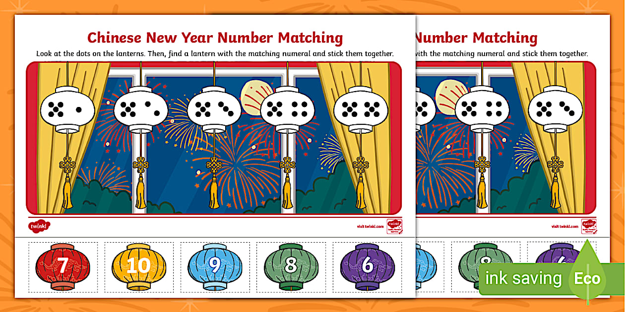 👉 Chinese New Year 6-10 Number Matching Activity - Twinkl