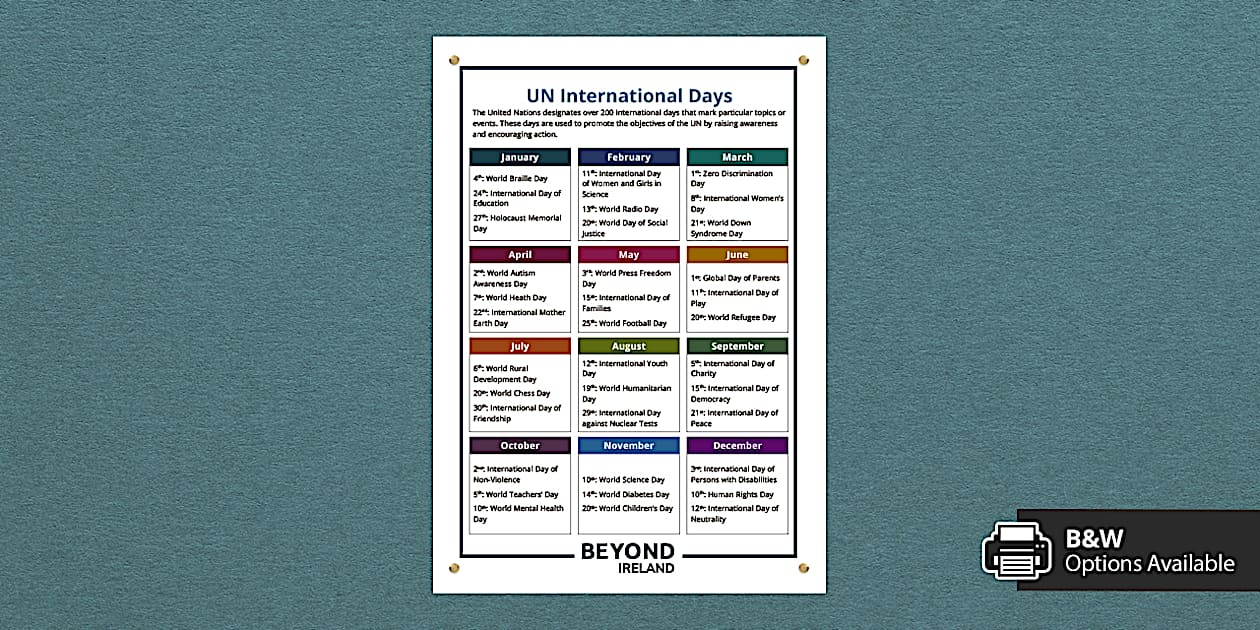 UN International Days Display Poster
