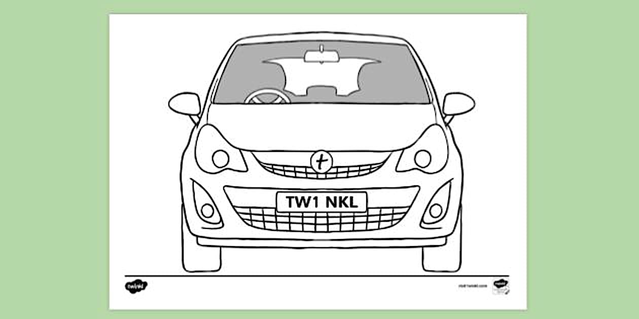 Car Front Colouring | Colouring Sheet (teacher made)