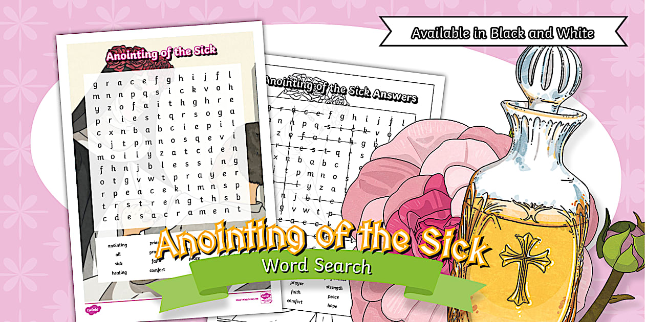 Anointing of the Sick Word Search Years 3-6