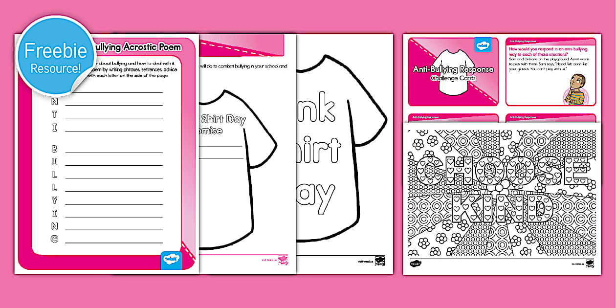 Pink Shirt Day Resources - Printable Activity Pack