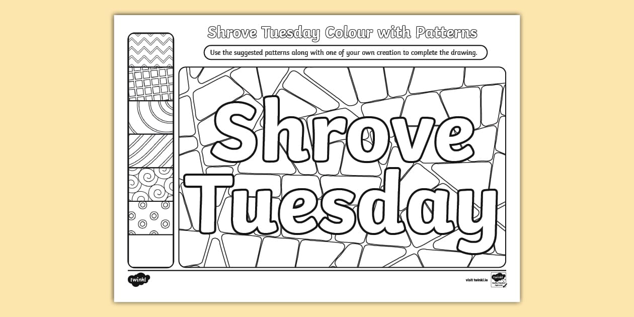 Shrove Tuesday Colour with Patterns Activity (teacher made)